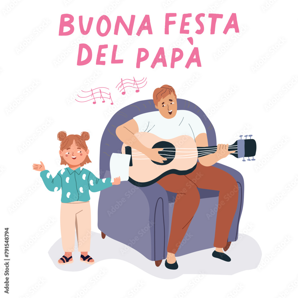 Buona Festa Del Papa, Happy Fathers Day in Italian language postcard ...