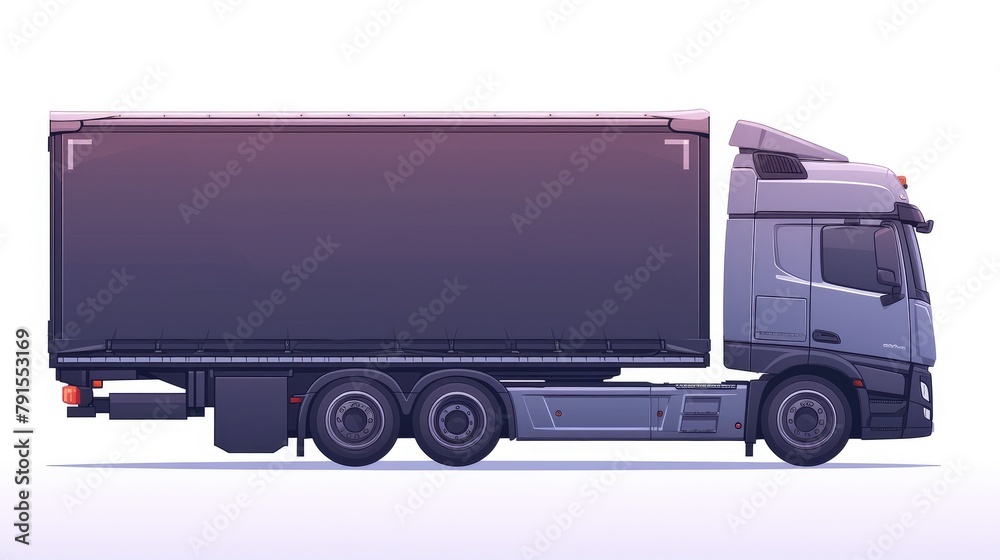 A stock 2d of a truck tractor isolated for a building material ...