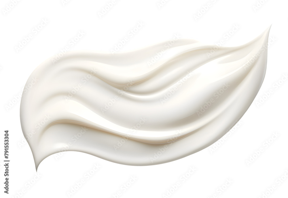 White cream smear mockup top view isolated on transparent background ...
