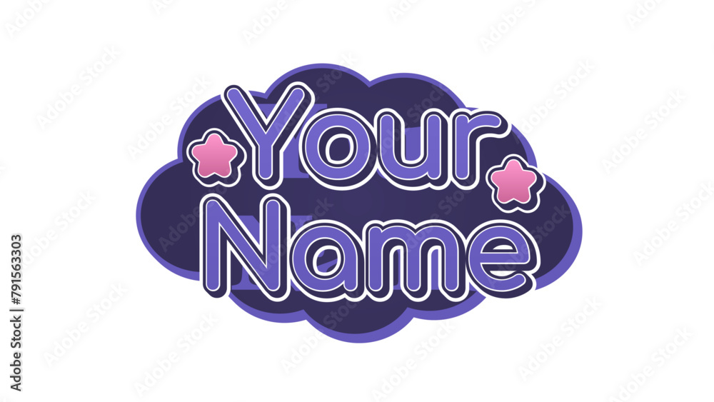 vtuber logo. eeditable text effect. cloud vtuber logo design. vector ...
