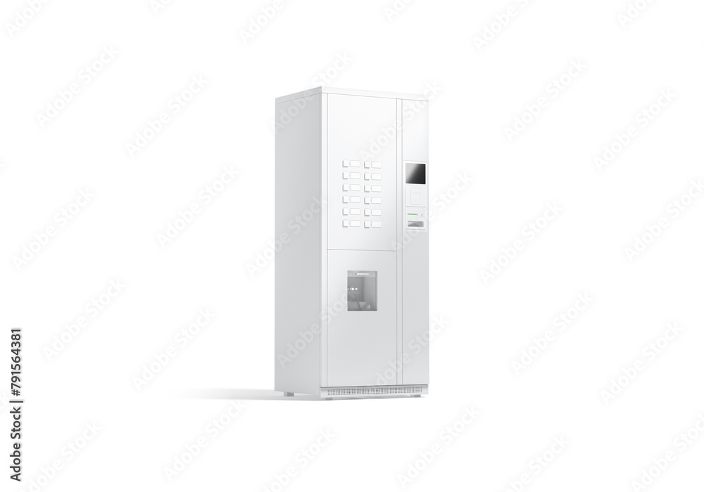 Blank white coffee vending machine mockup, side view Stock Illustration ...