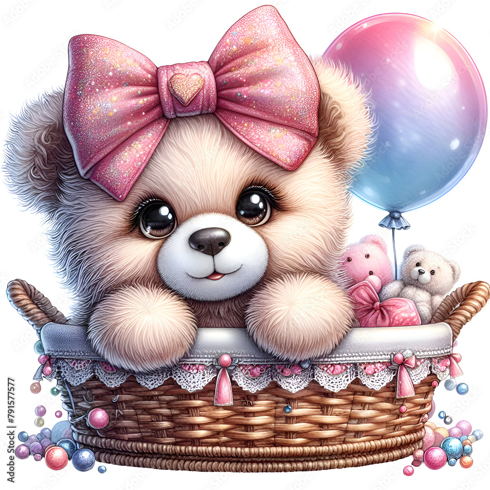 Watercolor Teddy Bear Clipart, Love Teddy Bear Clipart, Custom Cute ...