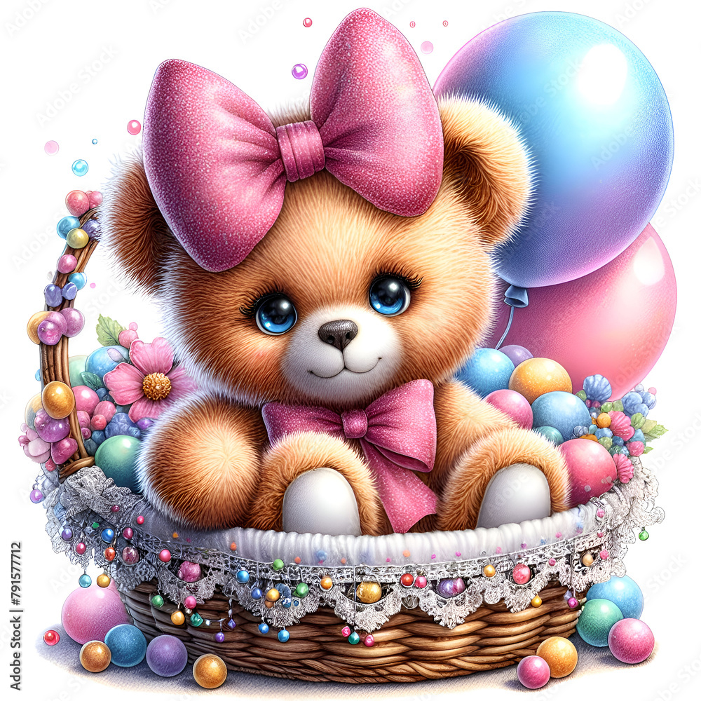 Watercolor Teddy Bear Clipart, Love Teddy Bear Clipart, Custom Cute ...