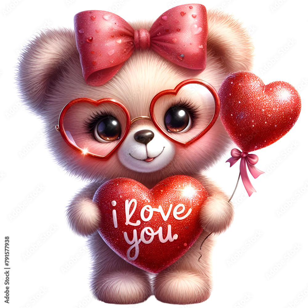 Watercolor Teddy Bear Clipart, Love Teddy Bear Clipart, Custom Cute ...