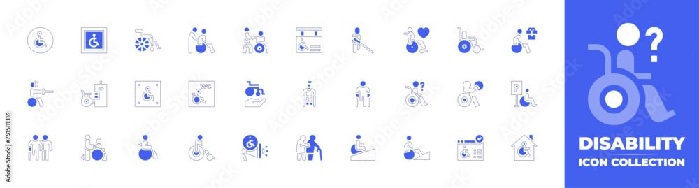 Disability icon collection. Duotone style line stroke and bold. Vector ...