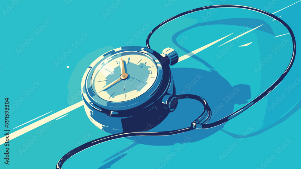 Handheld stopwatch device 2d flat cartoon vactor il Stock Vector ...