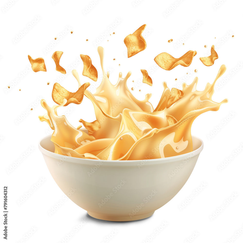 Food 3d realistic render vector icon, Cornflakes, on transparent ...