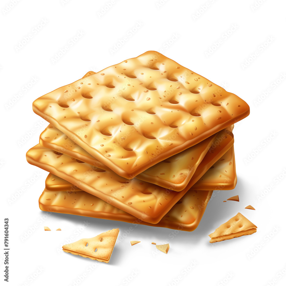 Food 3d realistic render vector icon, Crackers, on transparent ...