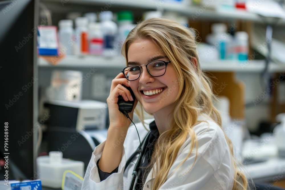 medicine, technology and healthcare concept - female doctor or nurse ...