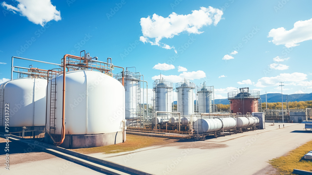 Oil and gas terminal storage tank farm. Tank farm storage chemical ...