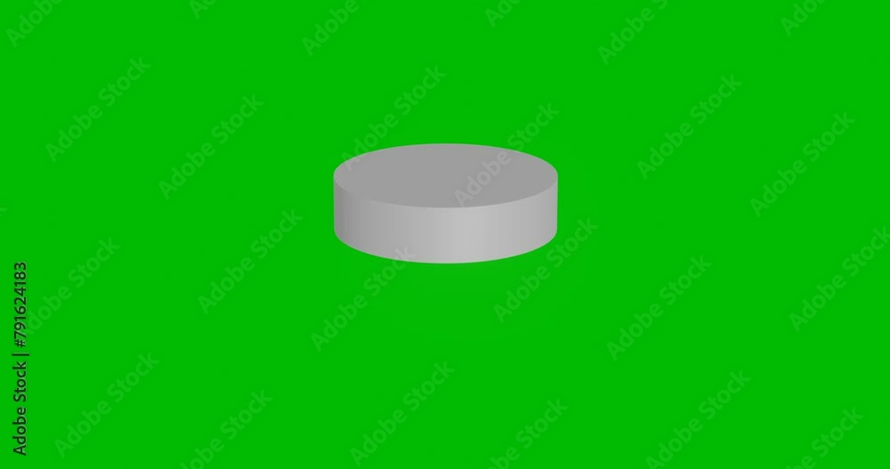 Animation of rotation of a white hockey puck with shadow. Simple and ...