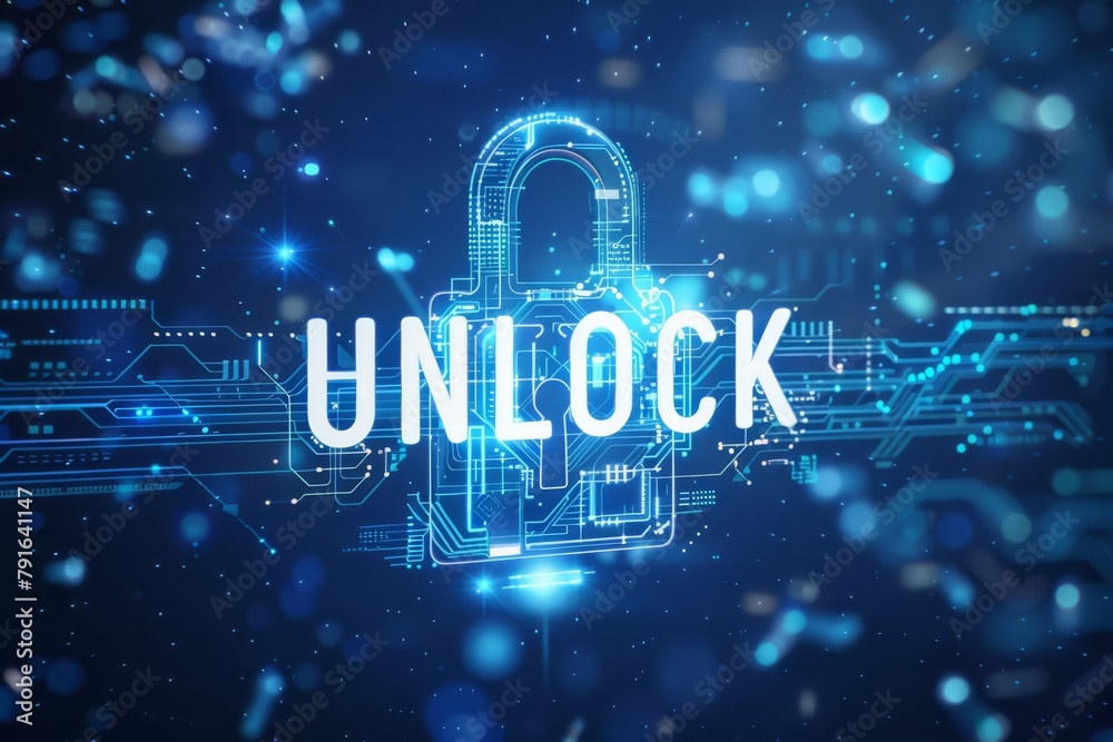 Unleashing Potential. A Vivid Depiction of a Digital Lock Being ...