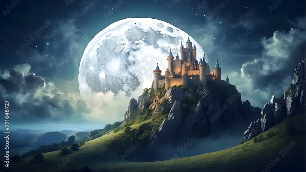A magical artwork, an epic, mystical, surreal fantasy scene, and a ...