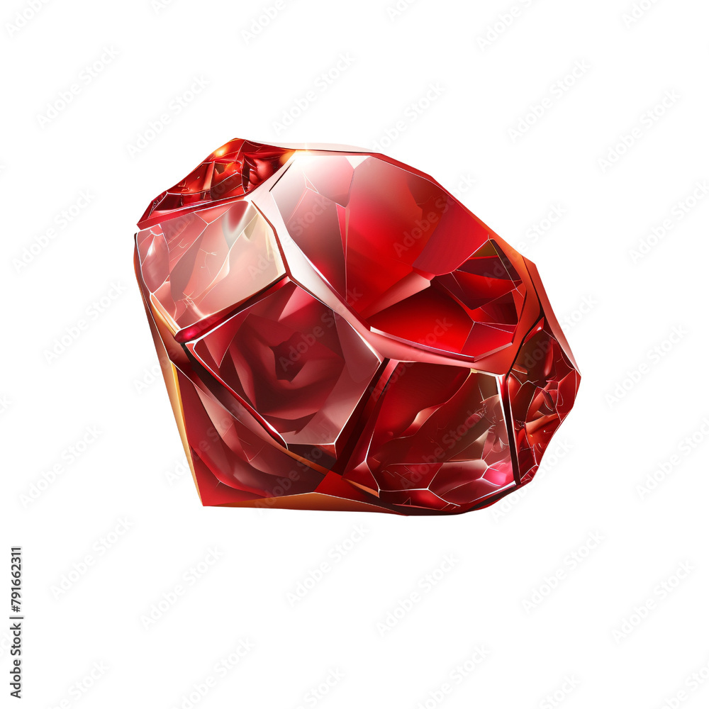 red gem element_hyperrealistic_hyper detailed_isolated on transparent ...