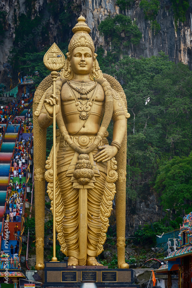 Batu Caves and the Murugan statue (The Hindu god of war )also known as ...