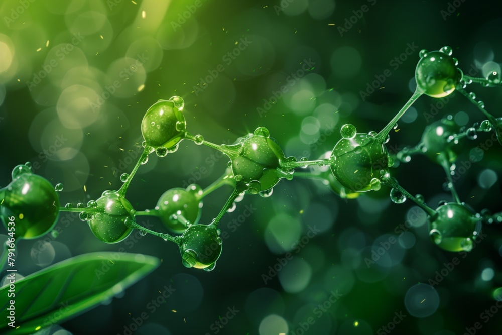 Chlorophyll cell molecular plant photosynthesis, abstract display of ...