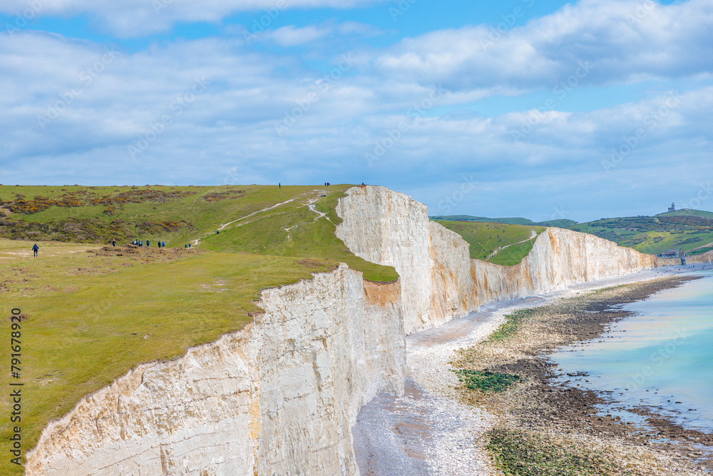 Seven sisters, Cliff and Ocean, famous tourism location and world ...