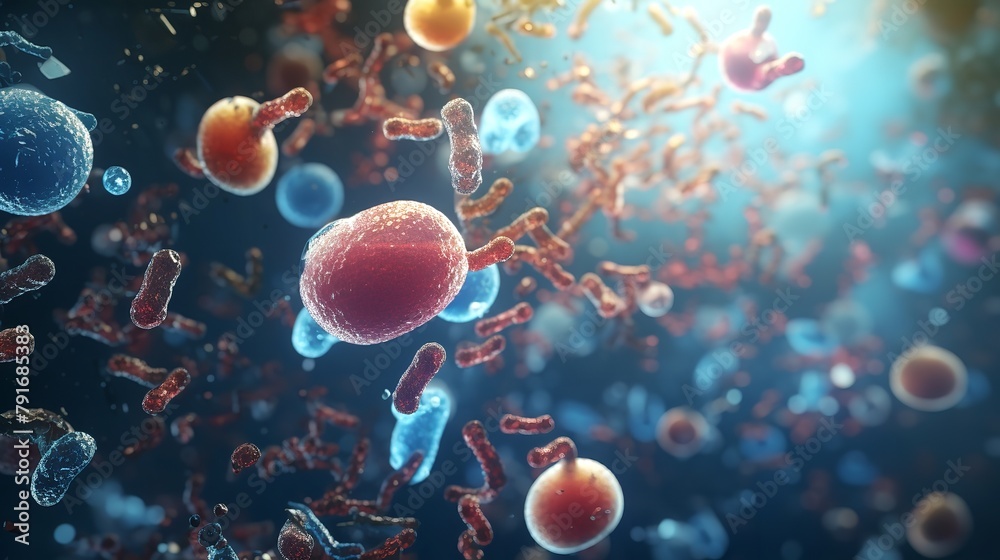 Bacteria Diversity Under Microscopic Magnification Stock Illustration ...