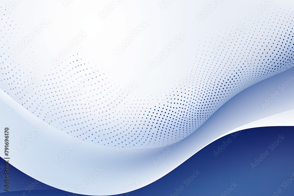 Indigo and white vector halftone background with dots in wave shape ...