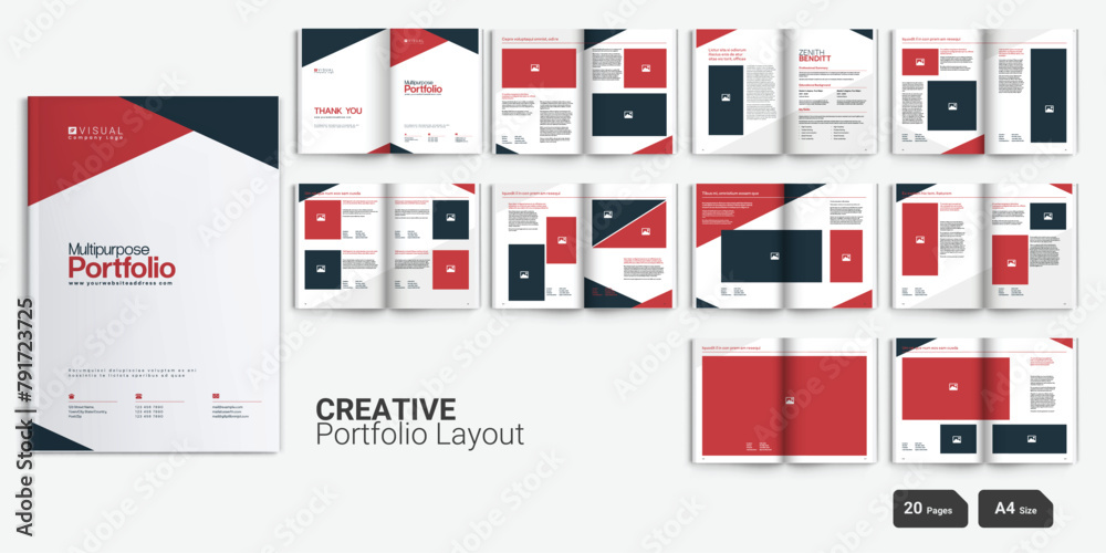 Red Portfolio Design Template Portfolio Layout Architecture and ...