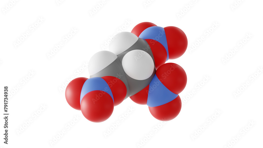 nitroglycerin molecule, glyceryl trinitrate, molecular structure ...
