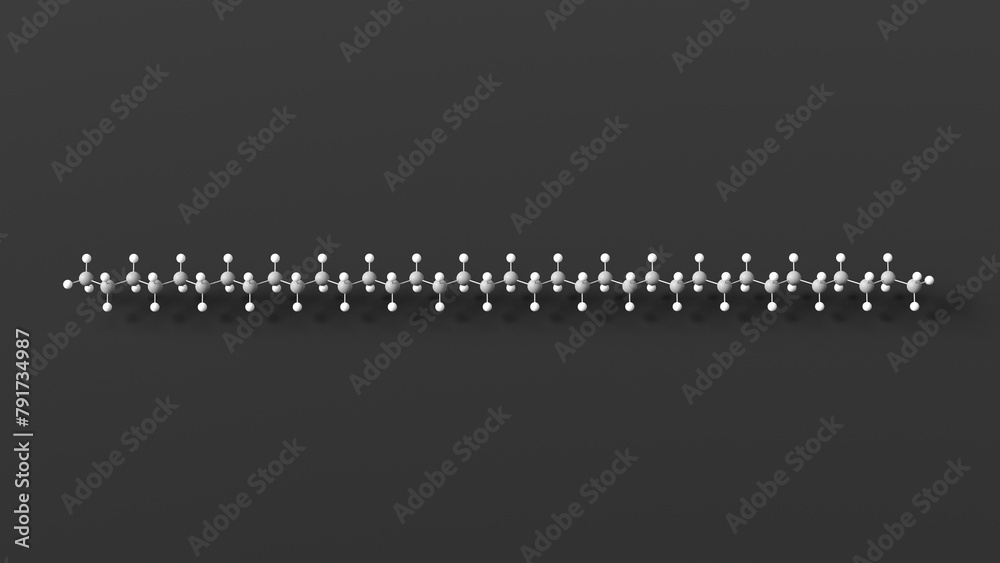 hexatriacontane molecular structure, alkane, ball and stick 3d model ...