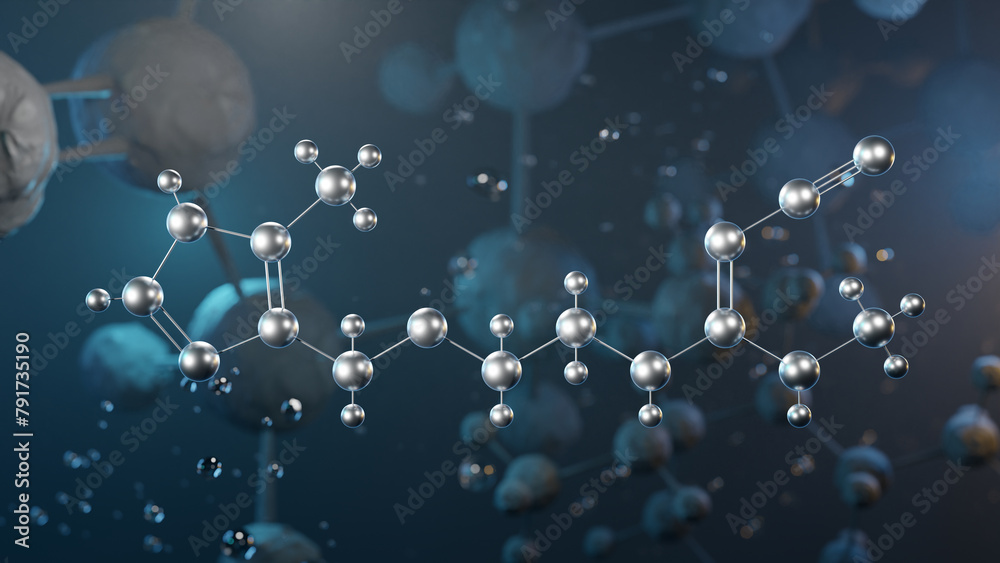 cimetidine molecular structure, 3d model molecule, histamine h2 ...