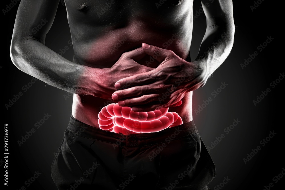 A close-up view of the affected area reveals the signs of inflammation ...