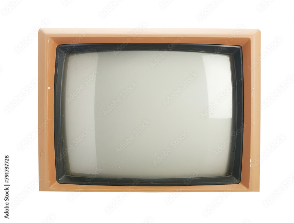 vintage old tv cut out monitor, screen with clipping path, retro ...