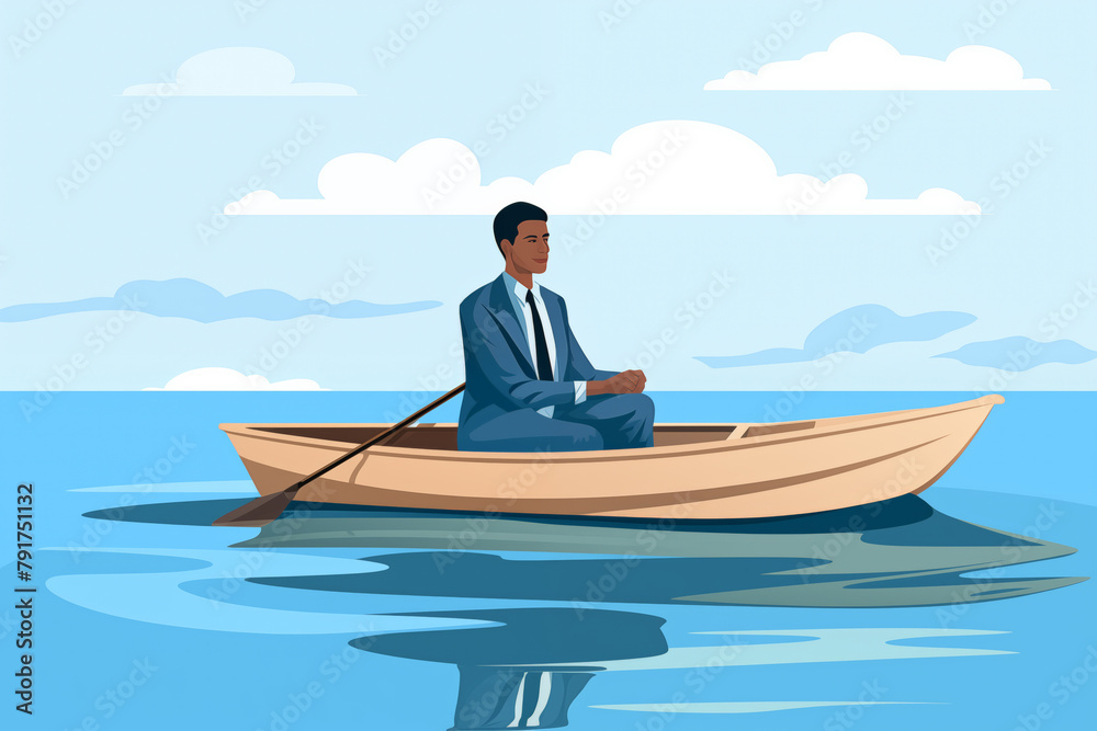 Business graphic vector modern style illustration of a business person ...