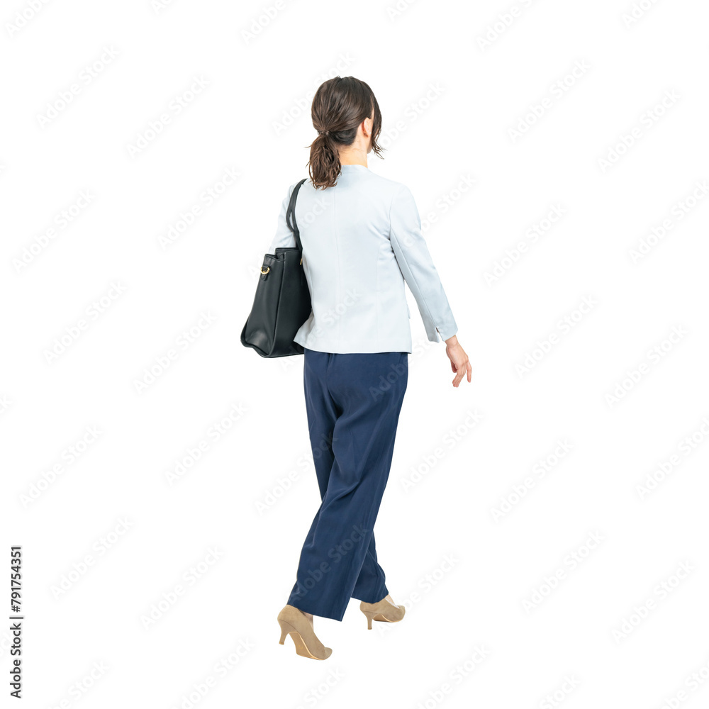 Full body photo of a Caucasian female business person walking. Full ...