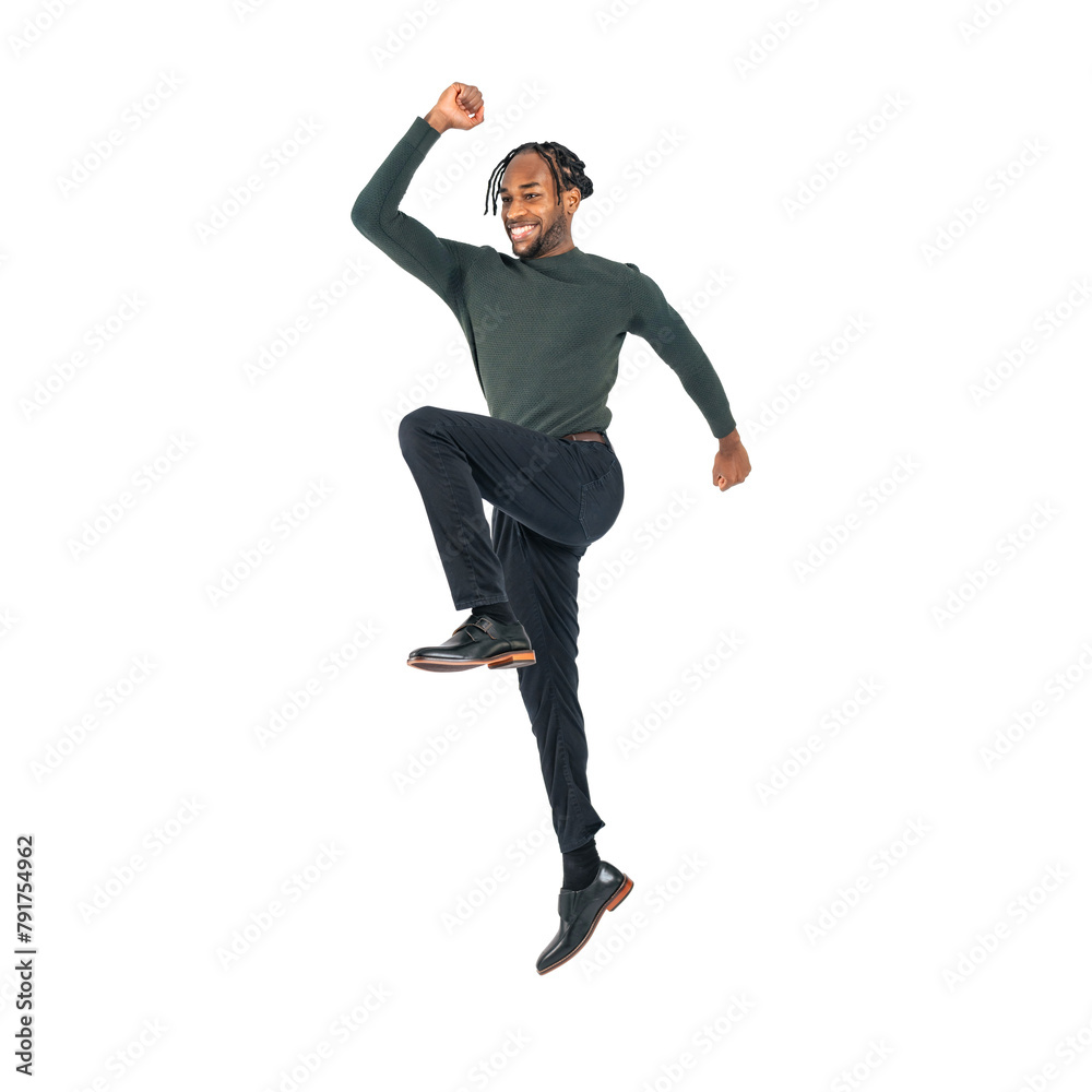 Full body photo of a black man jumping. Full body photo PNG with ...