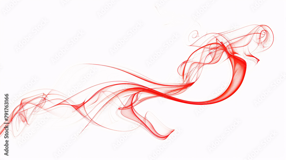 delicate trails of red smoke, dancing and intertwining against a stark ...