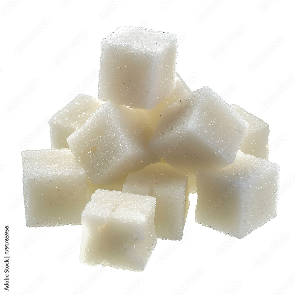 sugar cubes stack isolated on a transparent PNG cut-out background ...