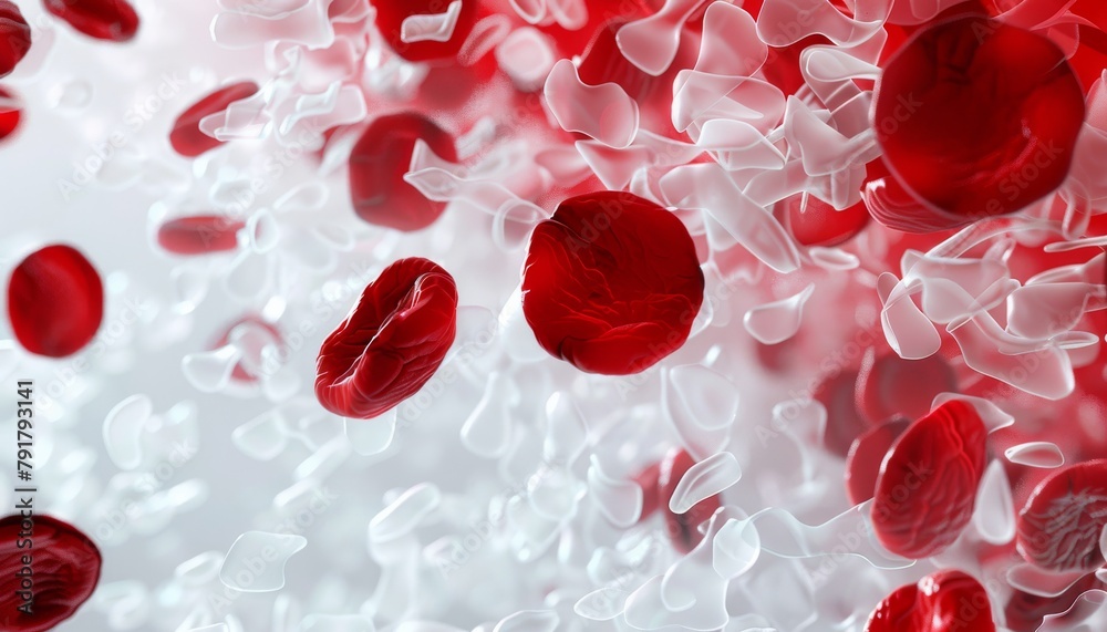 Red Blood cell 3d vein flow platelet wave of Blood cell cancer medicine ...
