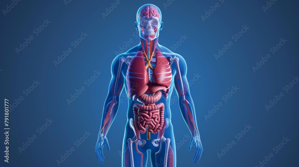 Diagram of the Muscular System for Medical Education. Modern ...