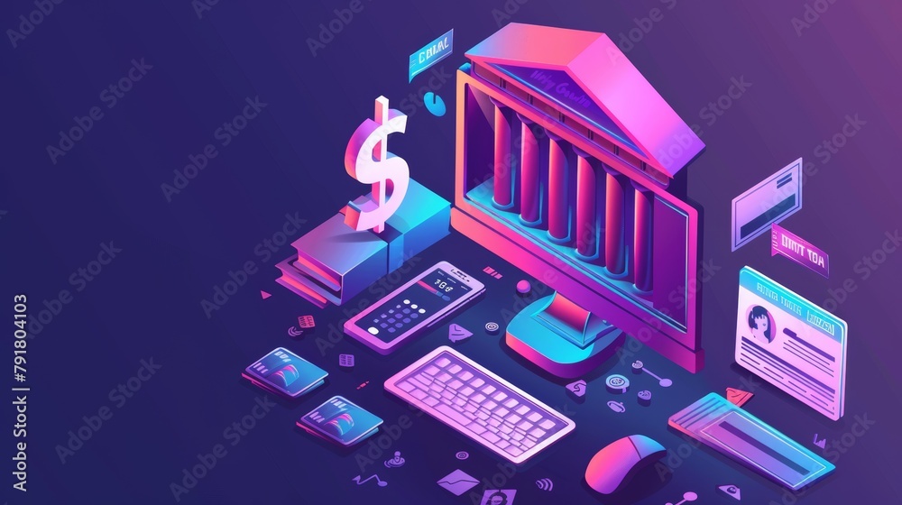 Tax banner. Concept of digital payment. Modern landing page of ...