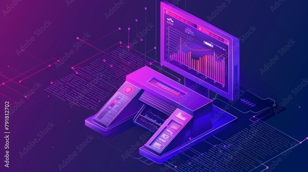 Statistical banner with infographic charts. Modern landing page with ...