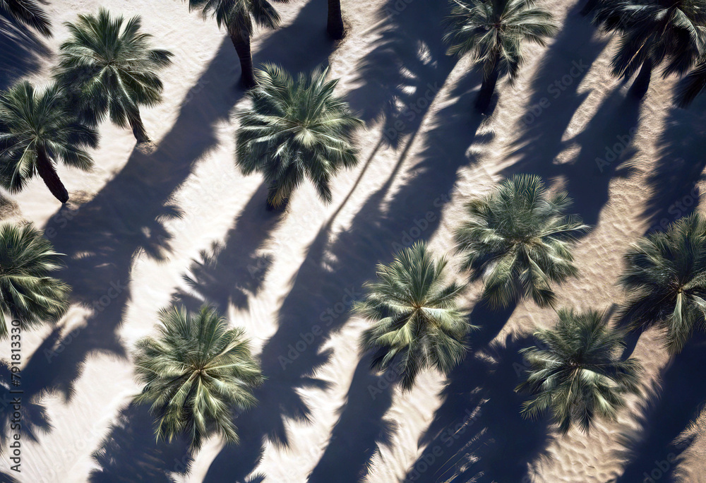 'trees palm aerial view grove shadows shot palm Top Palm Oil Plantation ...