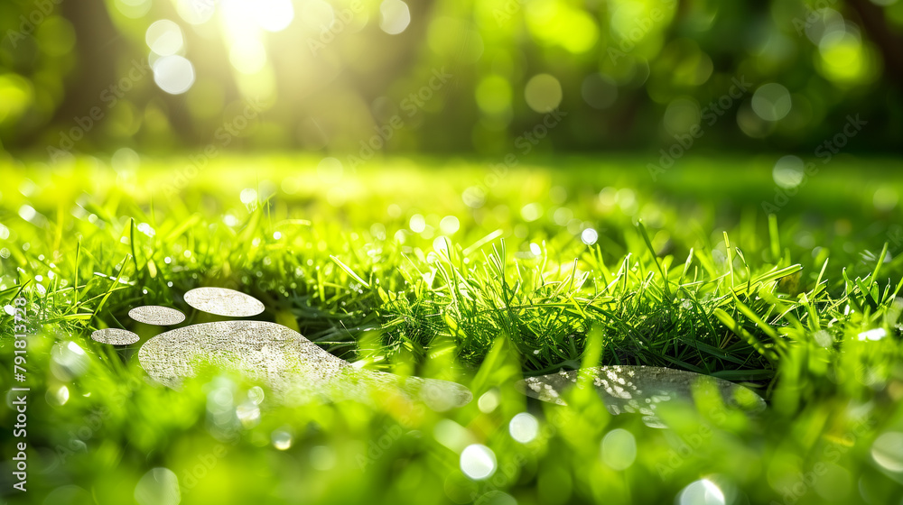 showcases lush green grass, vibrantly displaying the role of ...