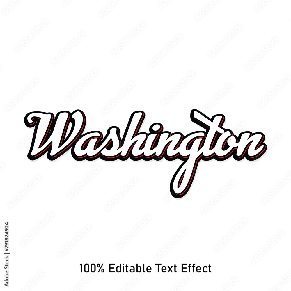 Washington text effect vector. Editable college t-shirt design ...