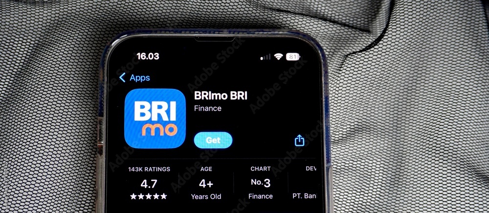 Jakarta, Indonesia - April 22th, 2024 - BRI Mo finance app logo in app ...