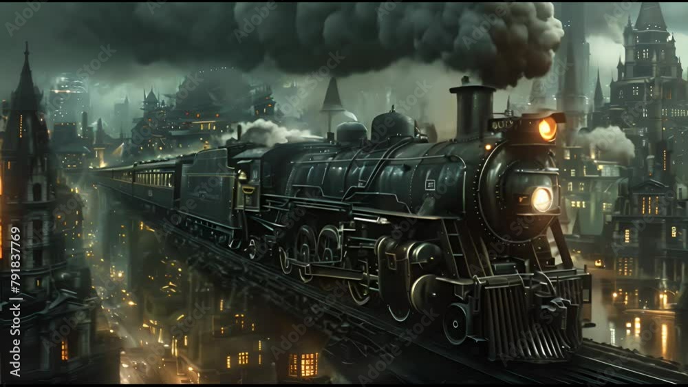Vintage steam train, dark fantasy style, fantasy art, wallpaper ...