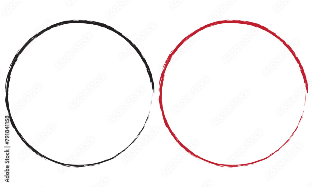 Round line hand drawn. Highlight hand drawing circle isolated on white ...