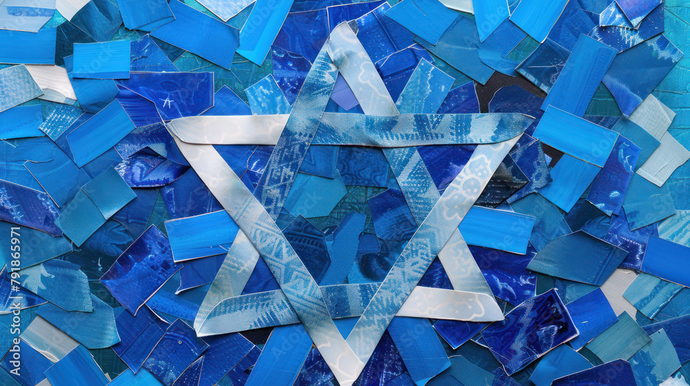 Star of David Collage Art, Pesach celebration, Jewish Holiday, Passover ...