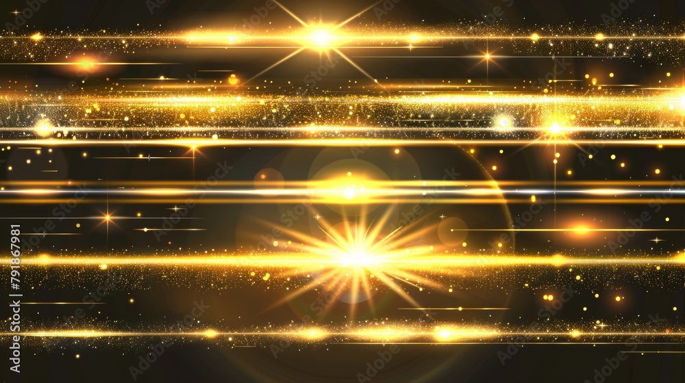 Light stripe with fade effect. Modern illustration set of glow gold ...