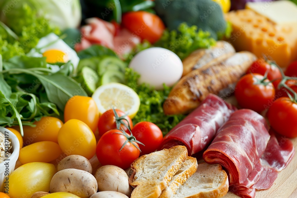 Group of healthy food for flexitarian diet closeup, healthy food ...