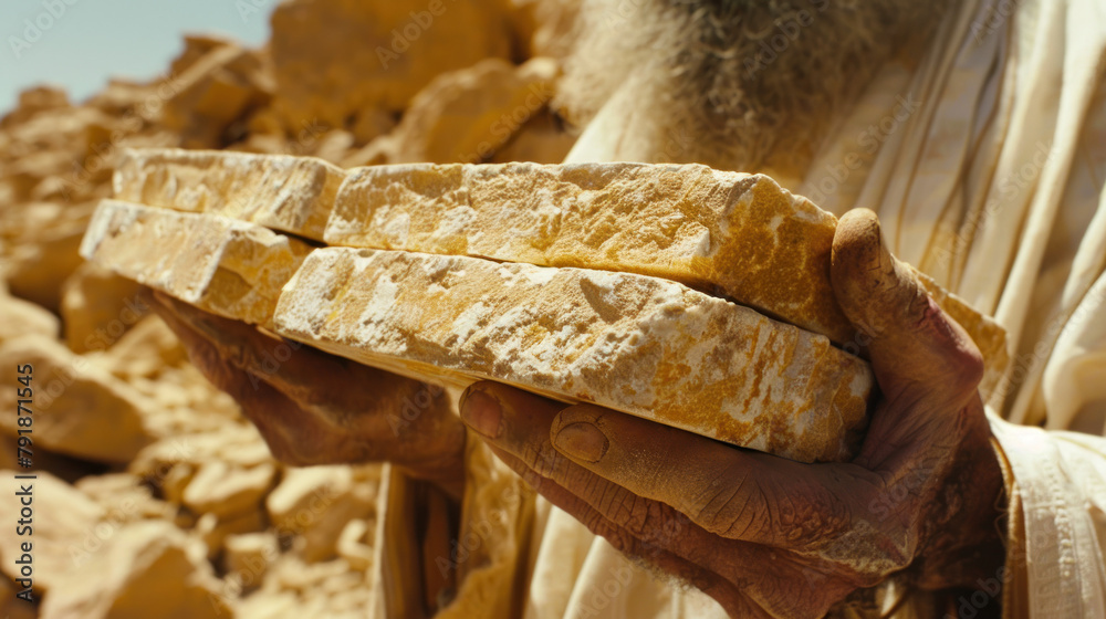 Moses with Stone Tablets Concept, Pesach celebration, Jewish Holiday ...