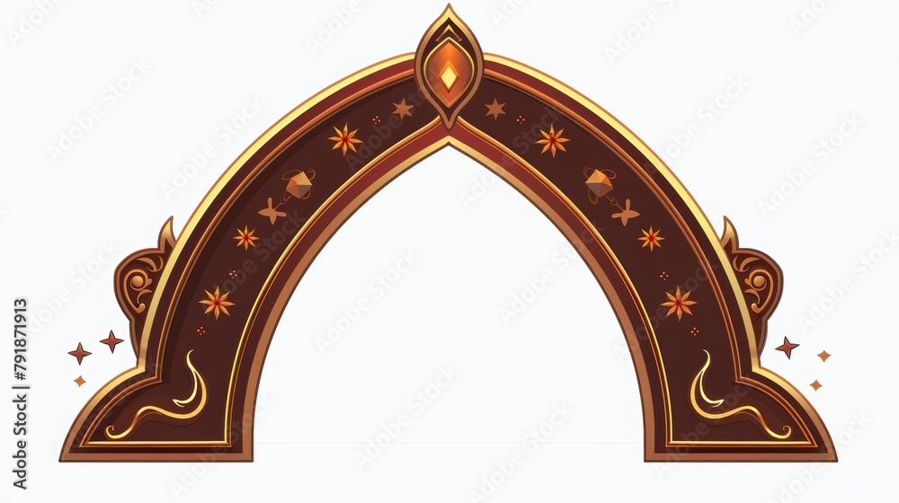Traditional window frame for text and header congratulation. Realistic ...