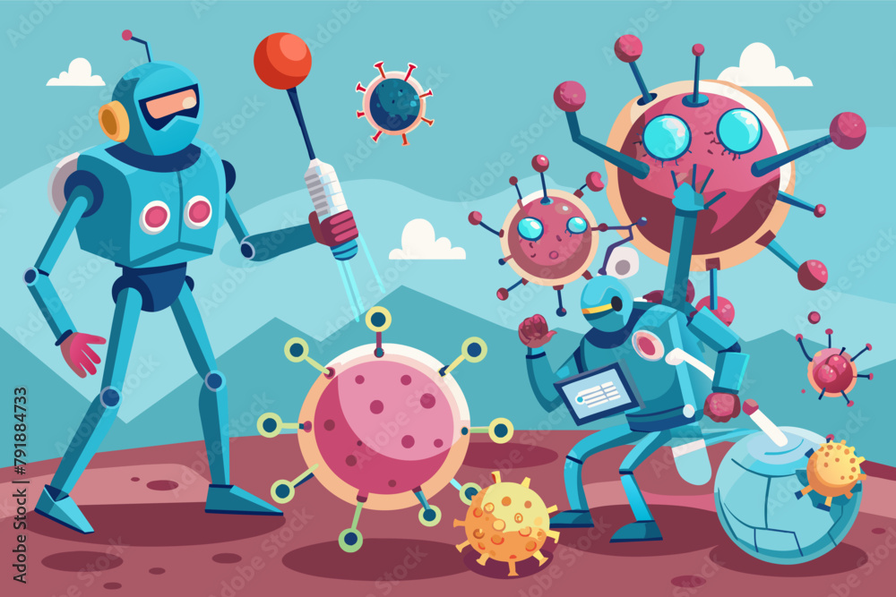 Microscopic nanobots repairing damaged cells in a human body Stock ... Microscopic nanobots repairing damaged cells in a human body Stock ...